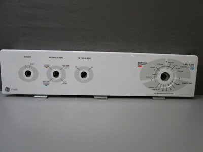 GE Dryer Control Panel, White (NO BOARD) WE19M1111 WE19M1112 572D611G15 ...