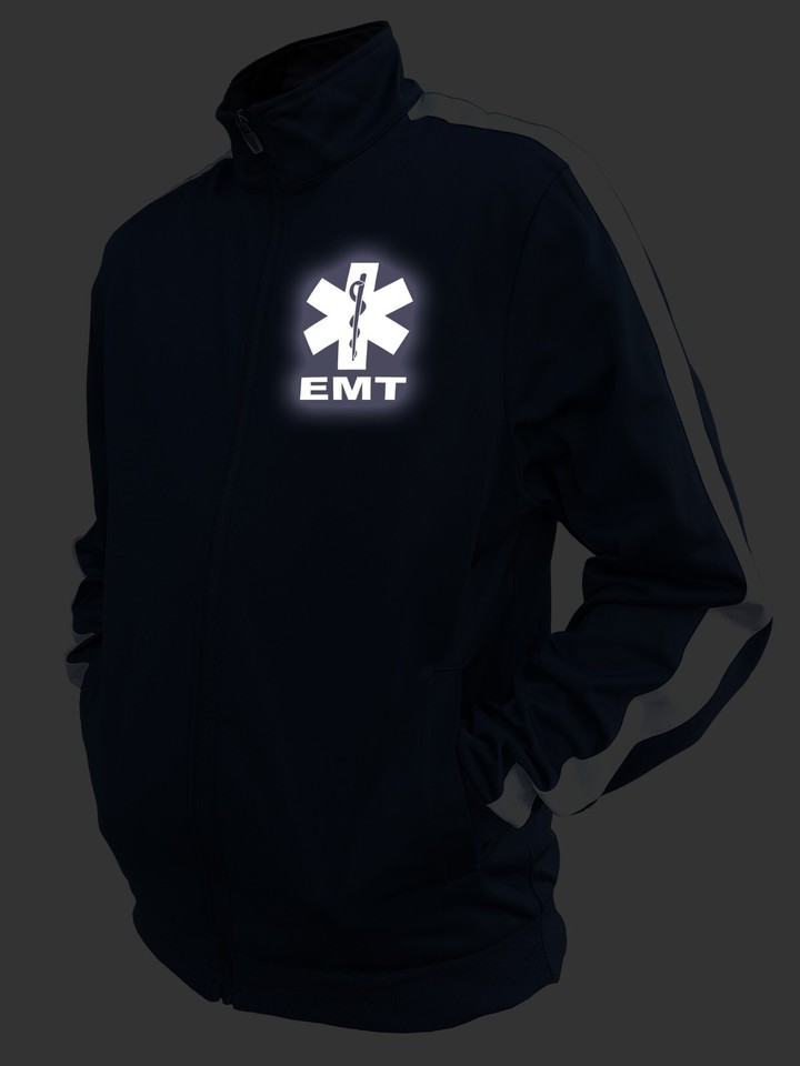 EMT Track Jacket with Reflective Decorations Front and Back | eBay