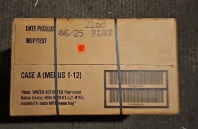 New Sealed MRE Case A 12 packs dated 06 2025 MRE Menus 1-12 Meals Ready ...