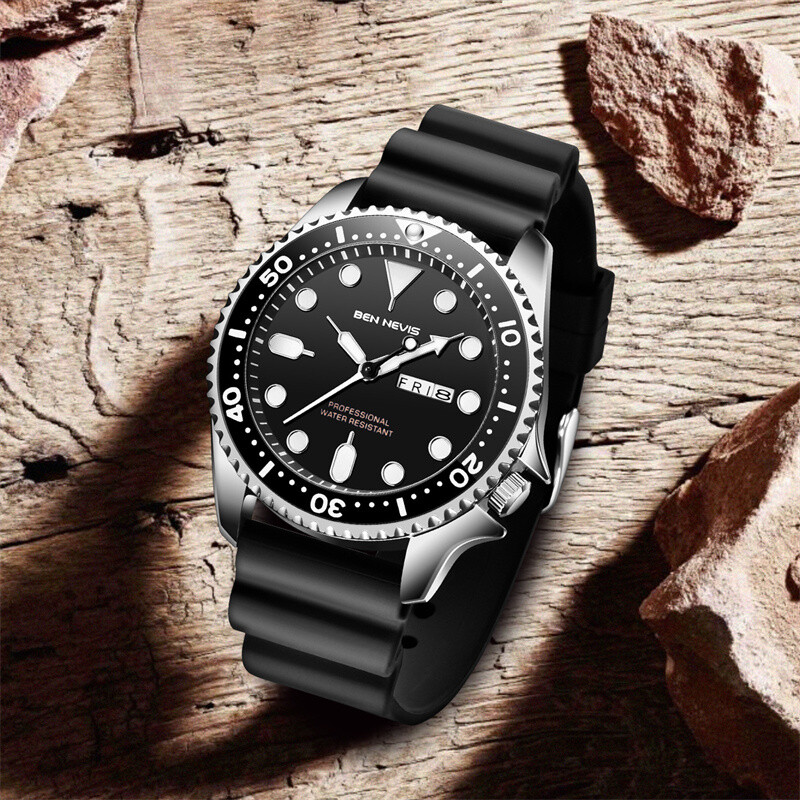 Men's Quartz Dive Watch Quartz Movement Waterproof Bezel Luminous | eBay