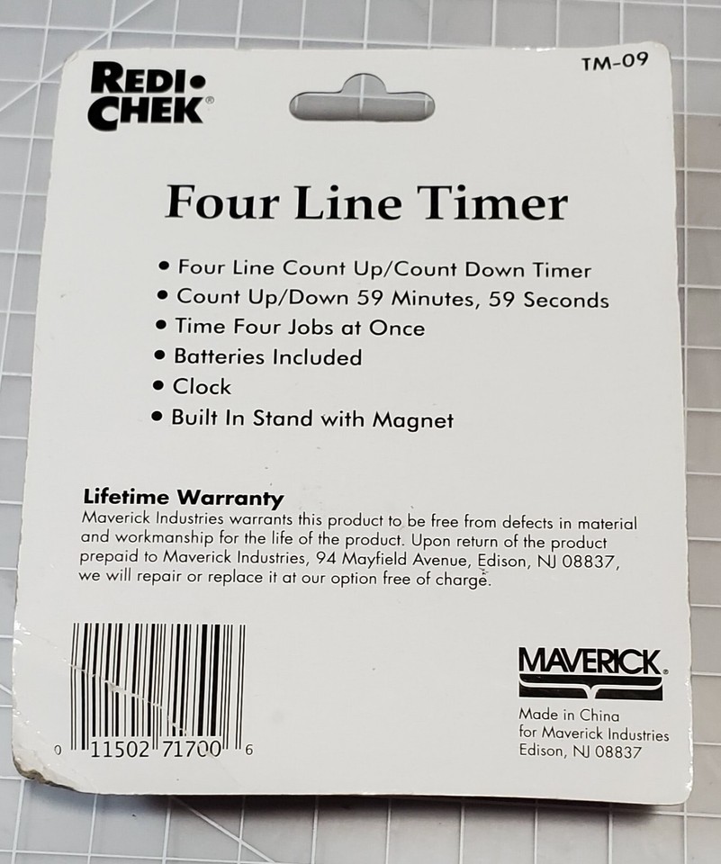 Maverick TM-09 Four Line Kitchen Timer and Clock Large LCD NOS | eBay