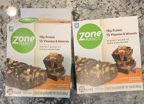 Zone Perfect Nutrition Bar Salted Caramel Brownie 10g Protein 20 ...
