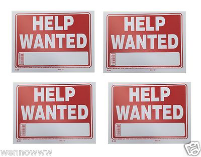 4 Sign- HELP WANTED - Plastic Size: 9" x 12" - 4pcs | eBay