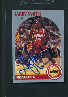 1990/91 Hoops #128 Larry Smith Rockets Signed Auto *A944 | eBay