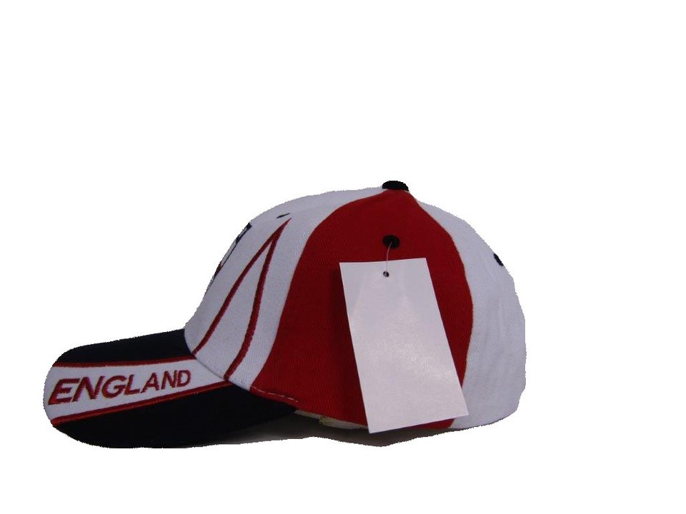 England St. George's Cross Black, Red and White Baseball Hat Cap 3D ...