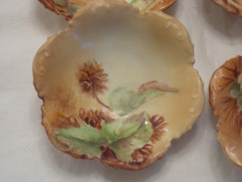 Antique GOA FRANCE HAND PAINTED PORCELAIN NUT/SALT DISHES Set of Five ...