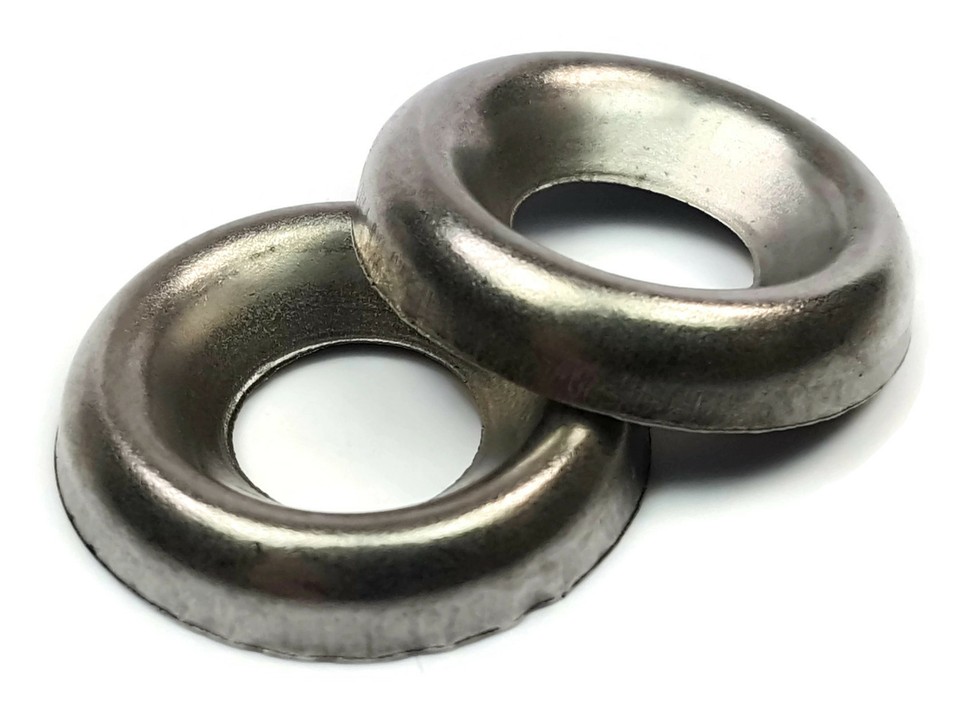 Cup Washers 18-8 Stainless Steel Finishing Cup Washers - Sizes #4 To 3/ ...