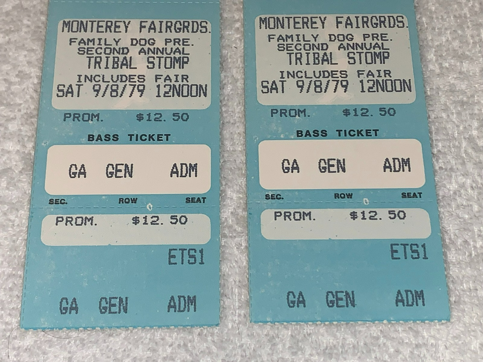 CLASH 1979 TRIBAL STOMP MONTEREY FAIR GROUND TICKETS PETER TOSH Family ...