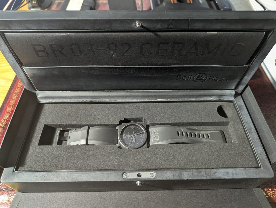 Bell and Ross BRO392 PHANTOM (full set including tools / strap) CERAMIC ...