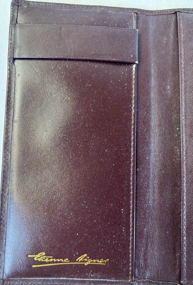 Vintage ETIENNE AIGNER Oxblood Leather Bi Fold Wallet Credit Cards ...
