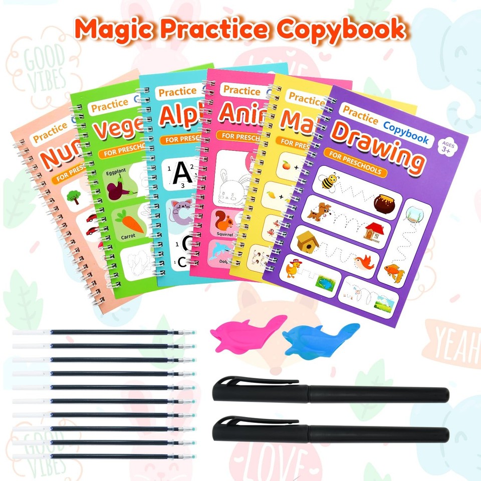 Magic Grooved Writing Practice for Kids,Reusable Grooved Handwriting ...