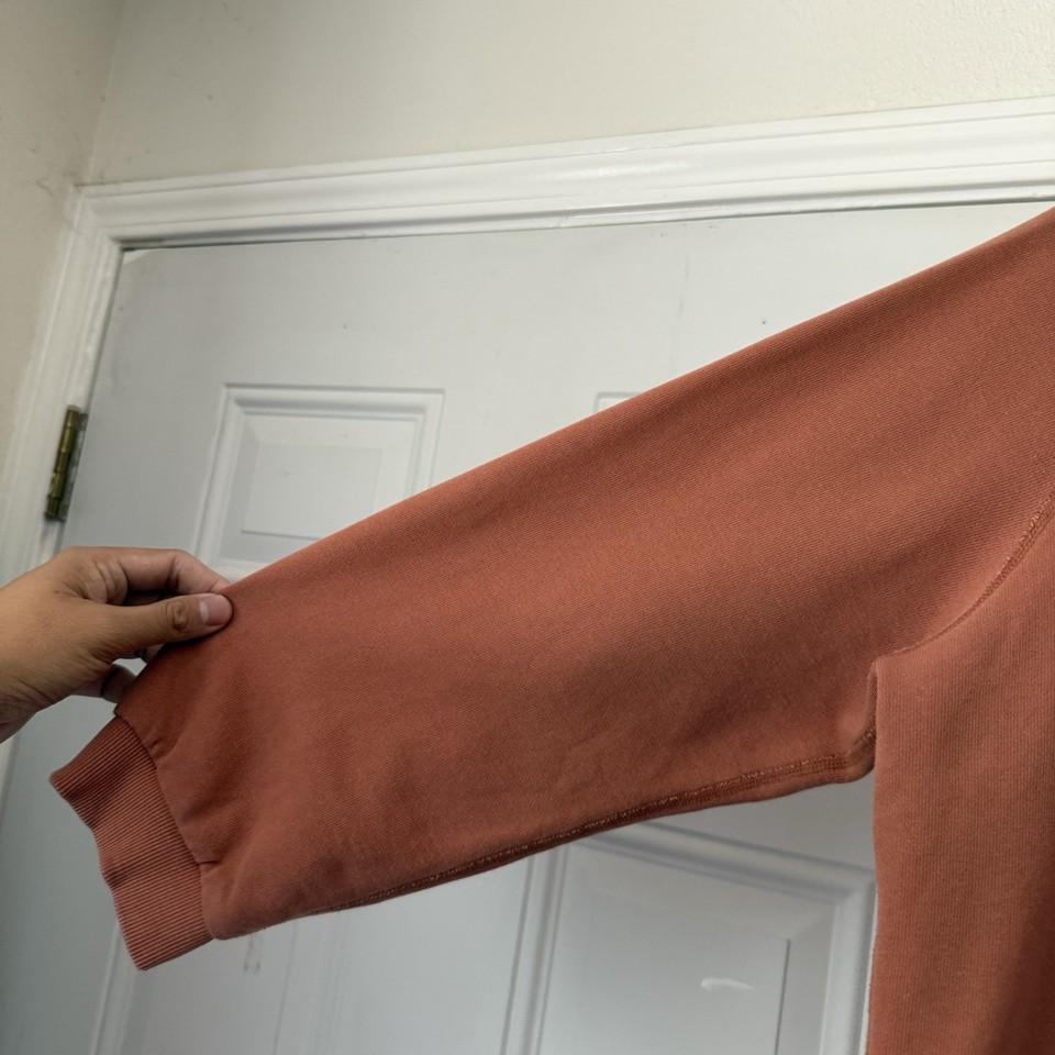 MOLLUSK peach rust orange boxy oversized crew neck pullover sweater | eBay