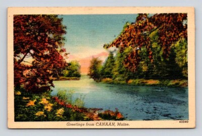 Greetings from Canaan Maine - Fall Postcard | eBay