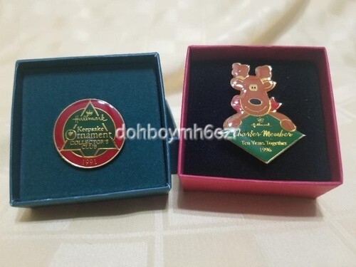 Hallmark 1991 KOC Keepsake Ornament Club 1996 Charter Member Lapel Pin ...