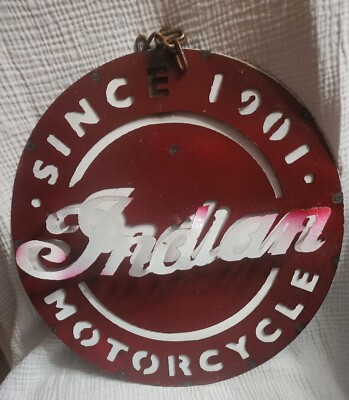 RAISED METAL INDIAN MOTORCYCLES SIGN ROUND | eBay