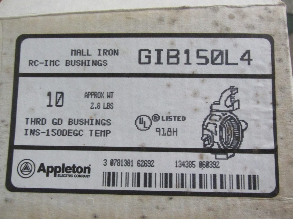 New Appleton Electric Co. GIB150L4 Insulated Threaded Ground Bushing ...
