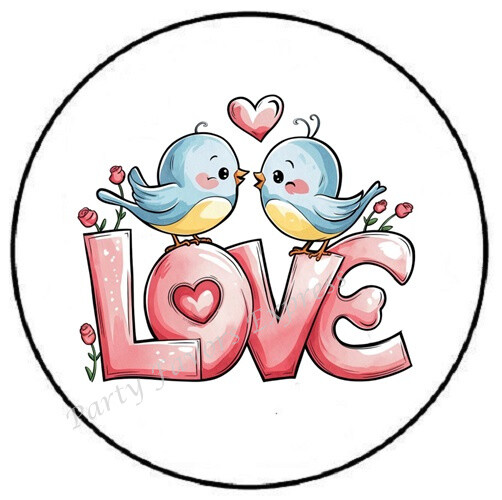 LOVE BIRD VALENTINES DAY ENVELOPE SEALS LABELS STICKERS PARTY FAVORS | eBay