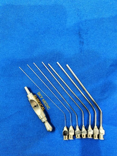 ENT Micro Suction Tip Set of 7 Cannula 12G/14G/16G/18G/20G/22G/24G+1 ...
