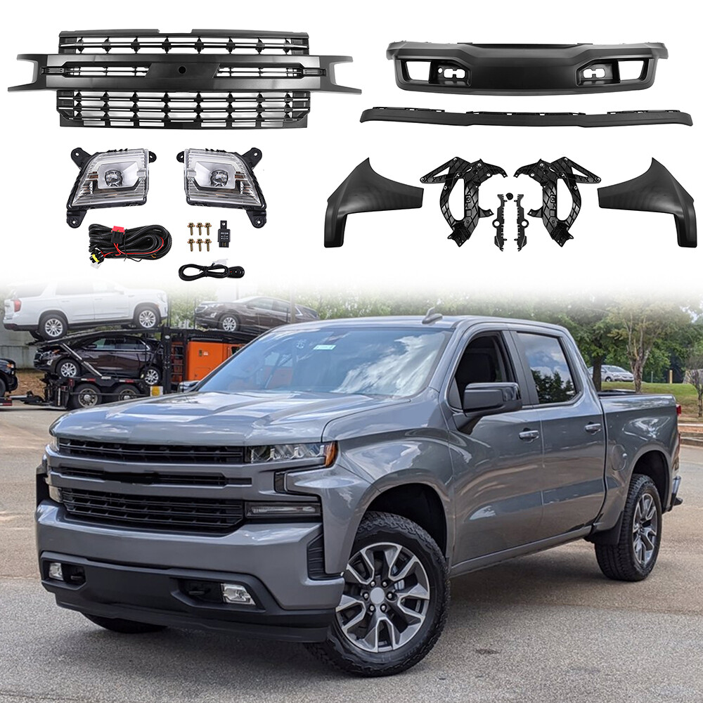 Front Bumper Grill Black For 2019-2021 Chevrolet Silverado 1500 LT LTZ ...