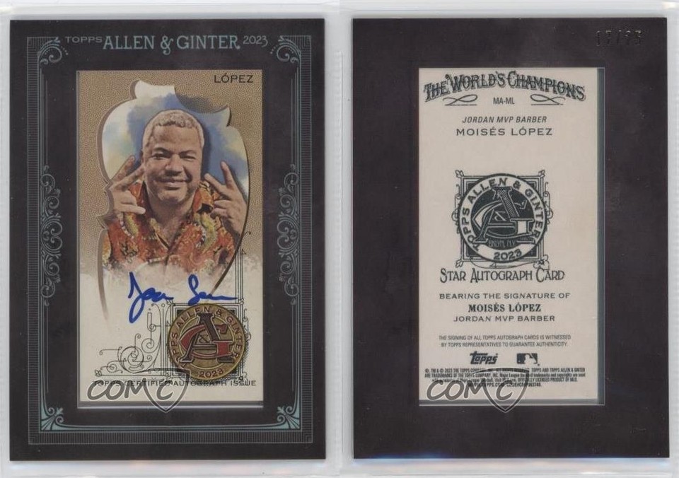 2023 Topps Allen & Ginter Black Frame 17/25 Moises Lopez Moisés López ...