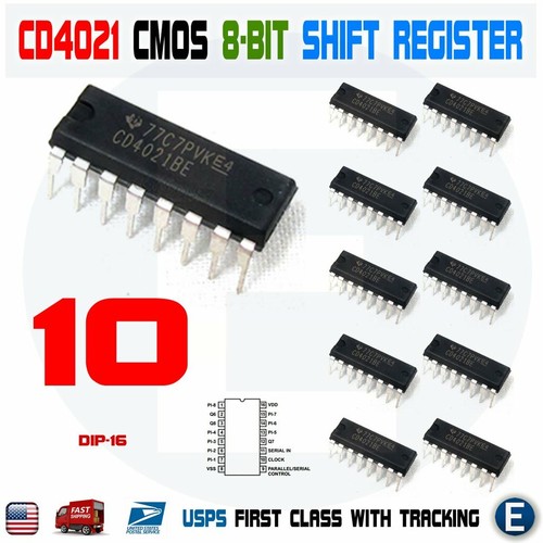 10pcs CD4021BE CD4021 Static 8-Bit Shift Register CMOS IC DIP-16 USA | eBay