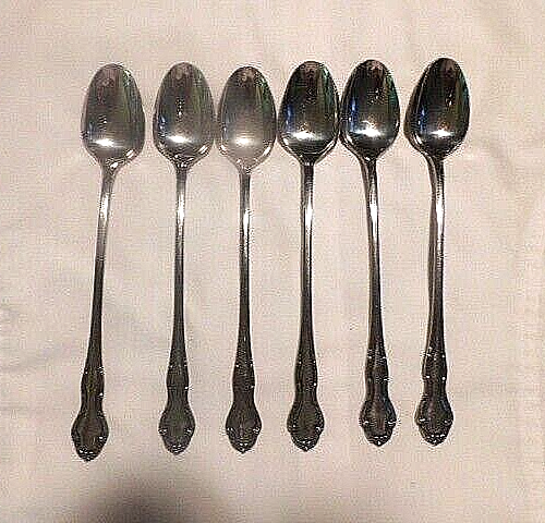 (6) 7-1/2" lg Vintage Stainless Oneida Ltd Ice Tea Spoons -Distinction ...