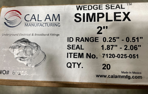 CAL AM Manufacturing 7120-025-051 2” Wedge Seal Simplex 20 pcs | eBay