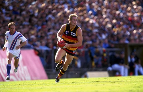 1999 Kane Johnson Of The Adelaide Crows In Action Adelaide Crows Old ...