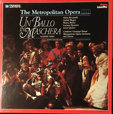 Verdi Un Ballo In Maschera (Laserdisc) Met Opera, Pavarotti ...