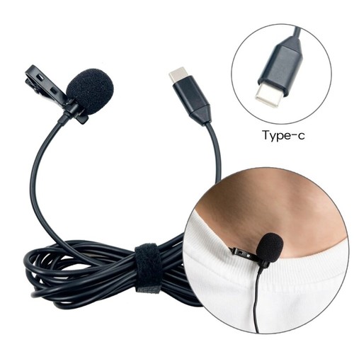 Type C External Lapel Mic USB C Microphone Omnidirectional for 15 ...