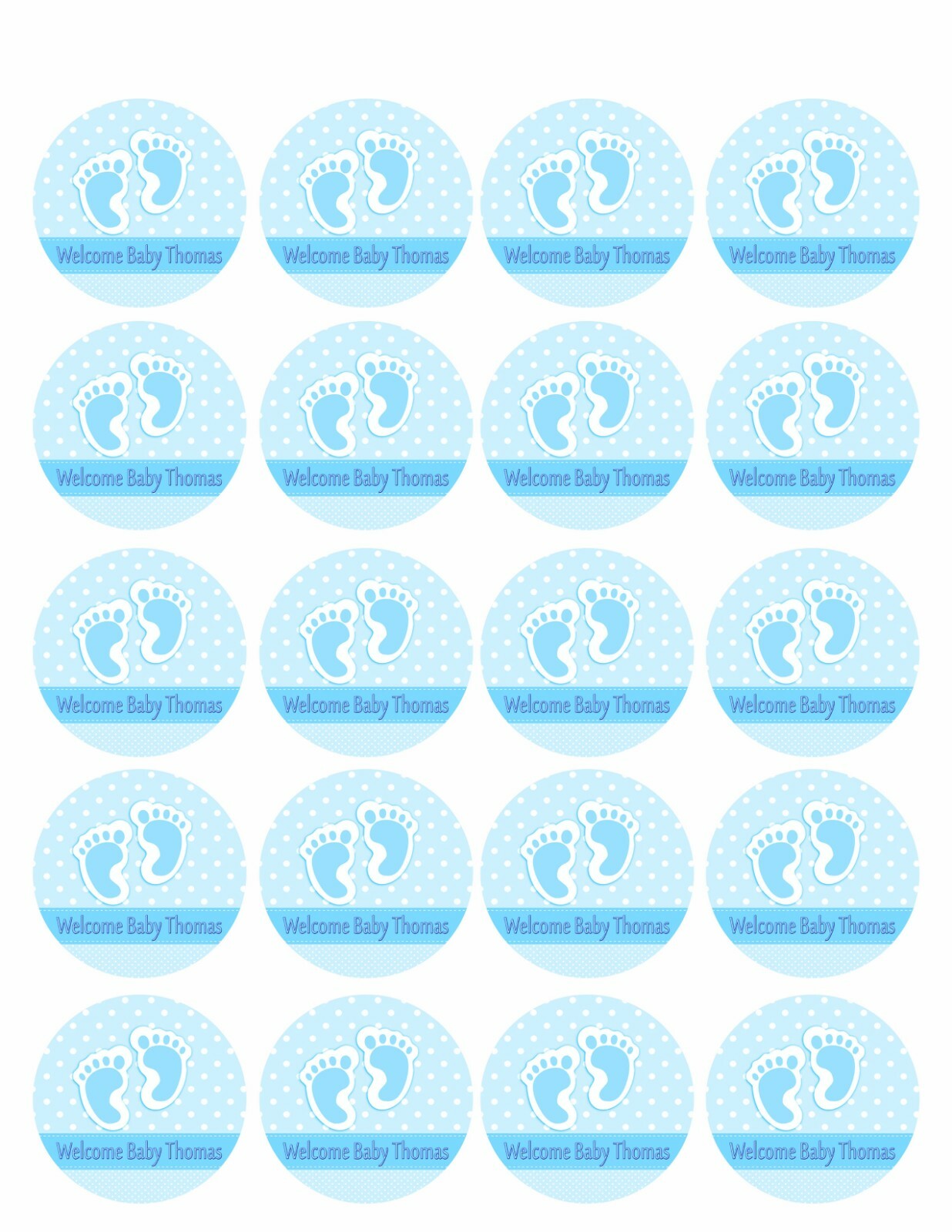 Blue Baby Feet Foot - Edible Cake Topper OR Cupcake Topper, Decor | eBay