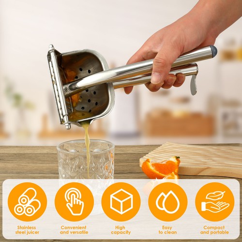 Hand Press Juicer Stainless Steel Manual Fruit Juice Squeezer Labor ...
