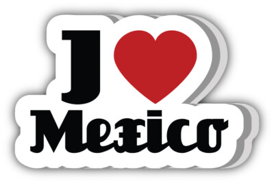I Love Mexico Slogan Label Car Bumper Sticker Decal - ''SIZES'' | eBay