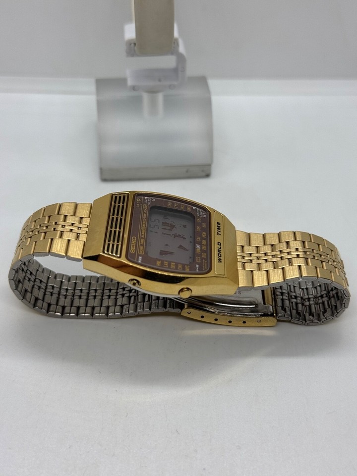 Seiko A239-5020 Vintage Digital Quartz Wrist Watch Japan World Time ...