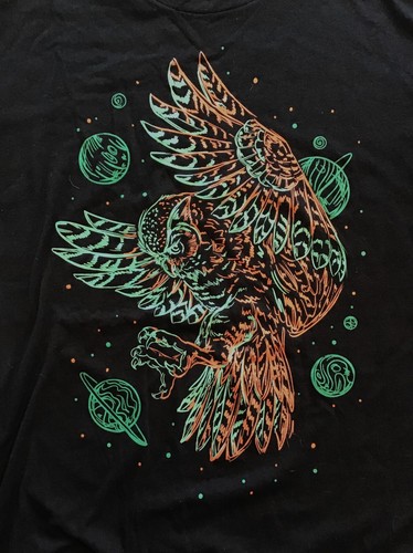 Space Owl Into The AM T-Shirt, Black, Size Medium | eBay