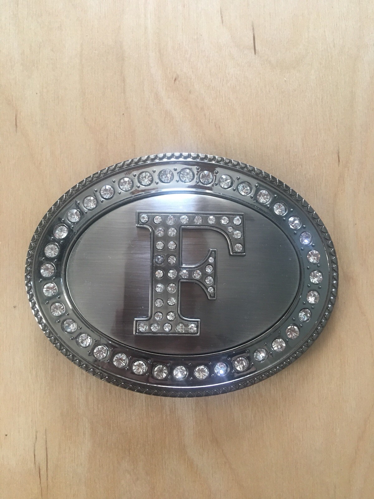 F- Belt Buckle, Crome, Heavy, Rhinestones, Unisex | eBay