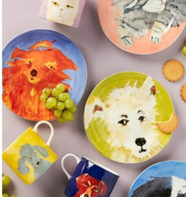 ANTHROPOLOGIE Furry Friends Plate(s) Chipper &/or Bianca CAROLE AKINS ...