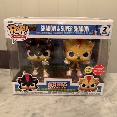 Funko Pop 2 Pack Sonic: Shadow & Super Shadow- Glow GameStop Exclusive ...
