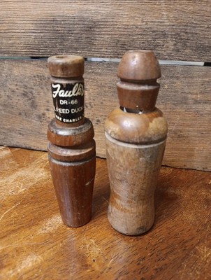 2 Vintage Faulk's Wooden Duck Call honker goose Lake Charles LA | eBay