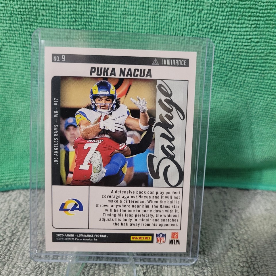 2025 Panini Luminance - Puka Nakua Savage Orange /100 Los Angeles Rams ...