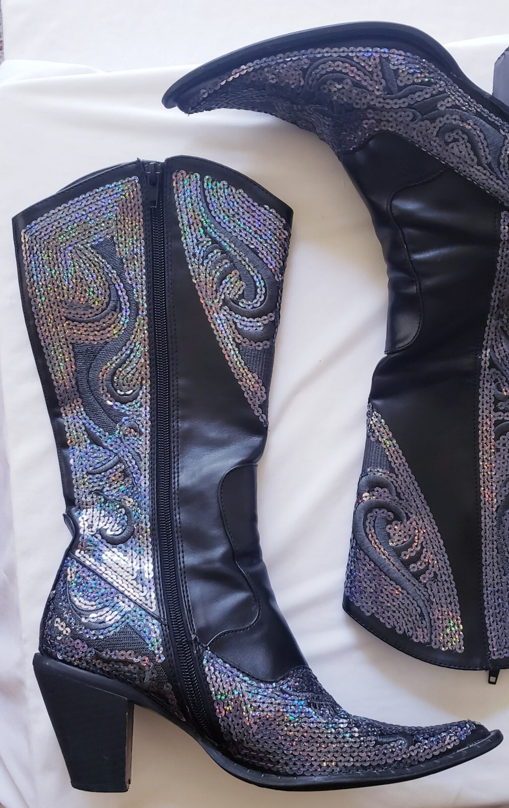 Helen's Heart Tall Sequin Oil Spill Black Sequin Embr… - Gem