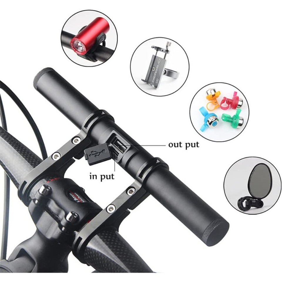 MTB Handlebar Extender Bicycle Bar Extension Bracket Bike Headlight ...