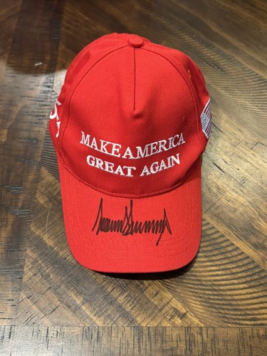 PRESIDENT DONALD TRUMP SIGNED AUTOGRAPH HAT W COA MAKE AMERICA GREAT ...