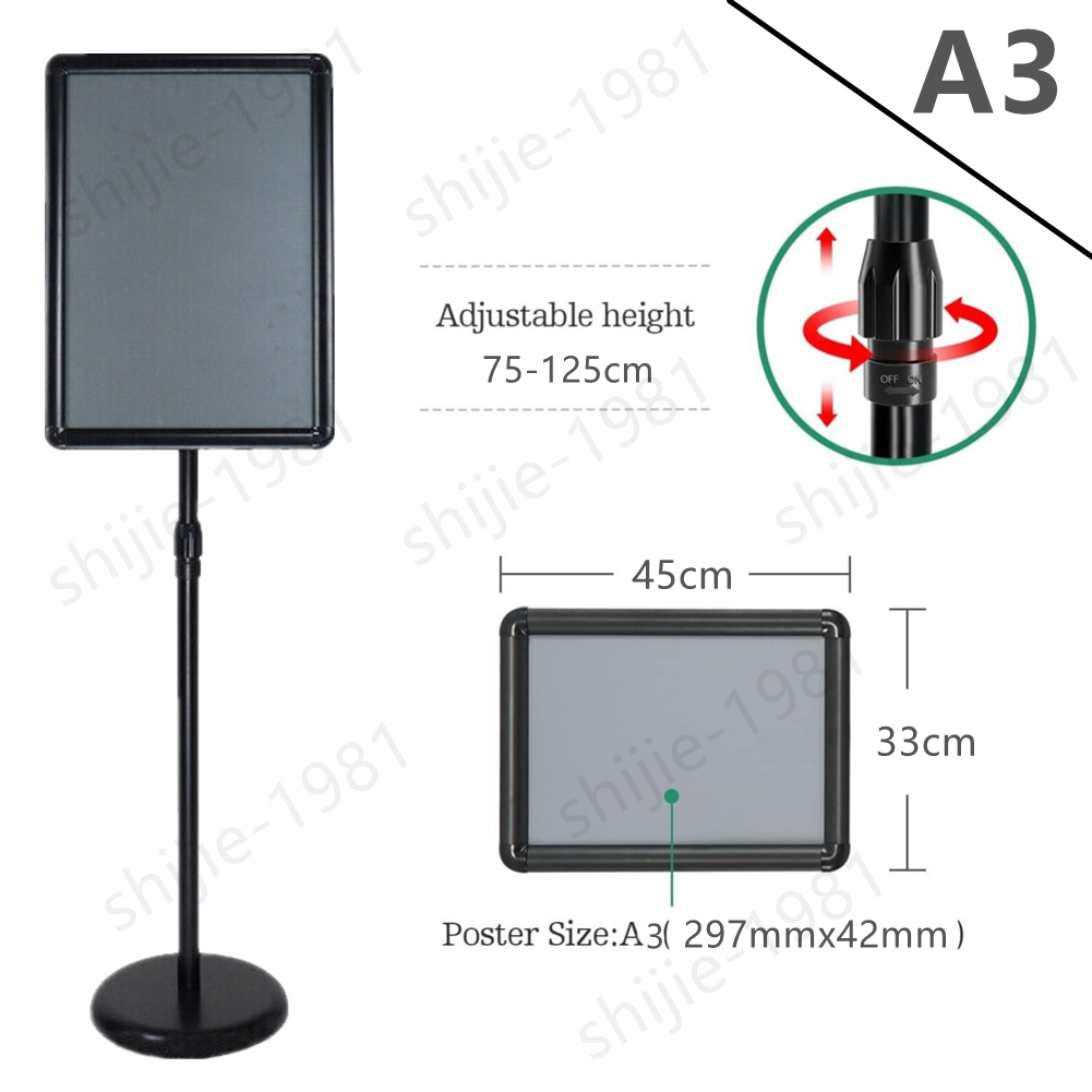 A3/A4 Floor Standing Sign Holder Poster Menu Floor Display Stand Adjustable | eBay UK
