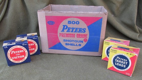 Vintage Empty PETERS Box for 500 Shells + VICTOR 12 Gauge & TARGET ...