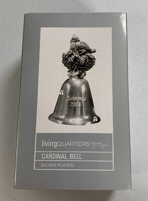 Living Quarters Silver Plated Cardinal Bell Christmas 2008 New in Box ...