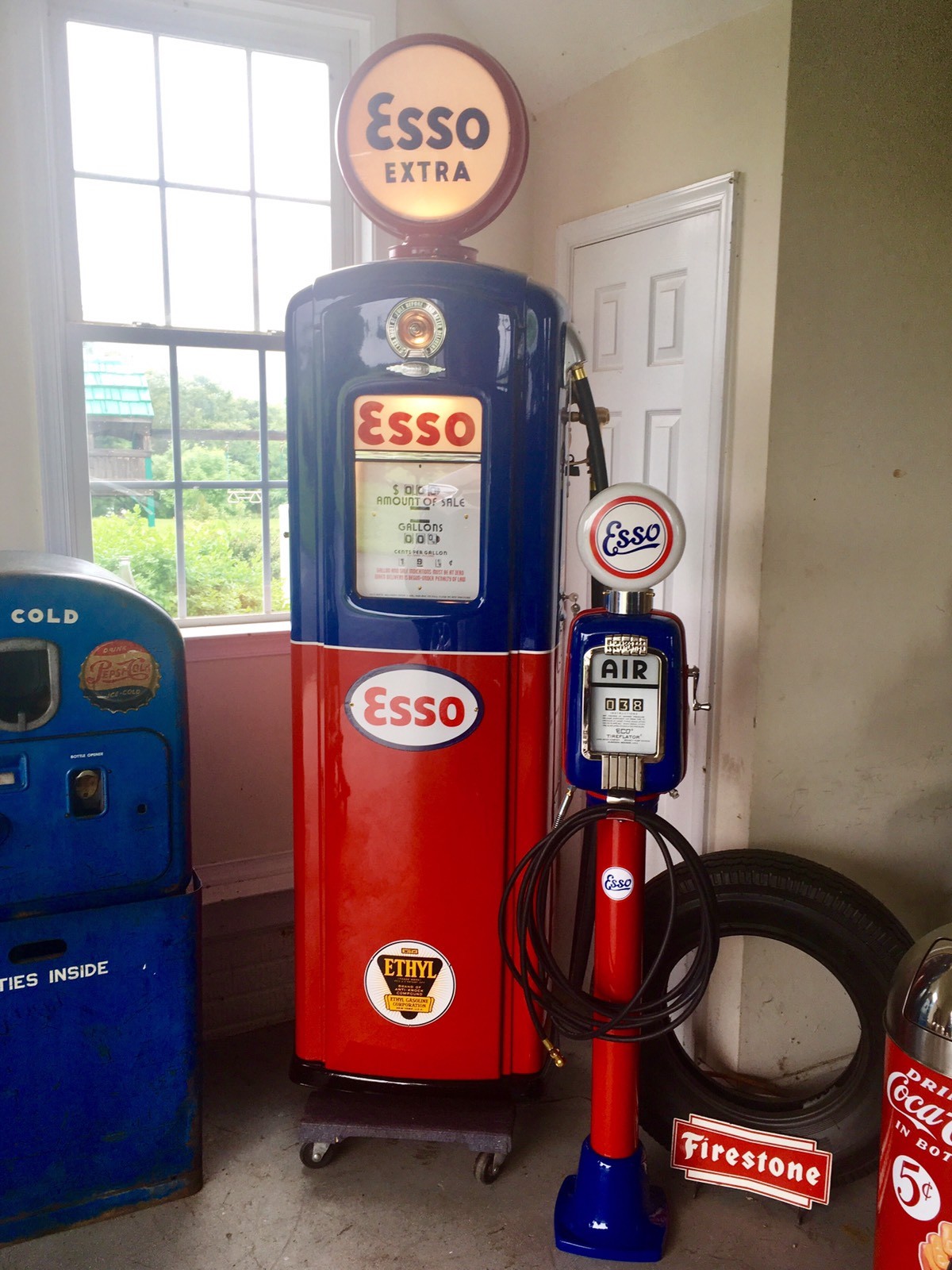 Vintage Eco Air Meter Gas Oil Esso Restored With Lights Gas Station | eBay