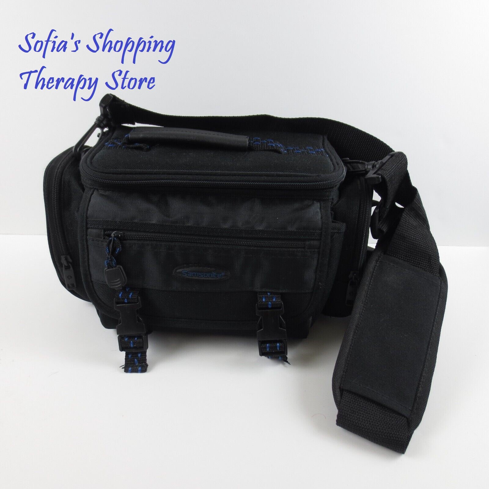 Samsonite Padded Camera Bag Nylon 6 Pocket / Shoulder Strap Black w ...