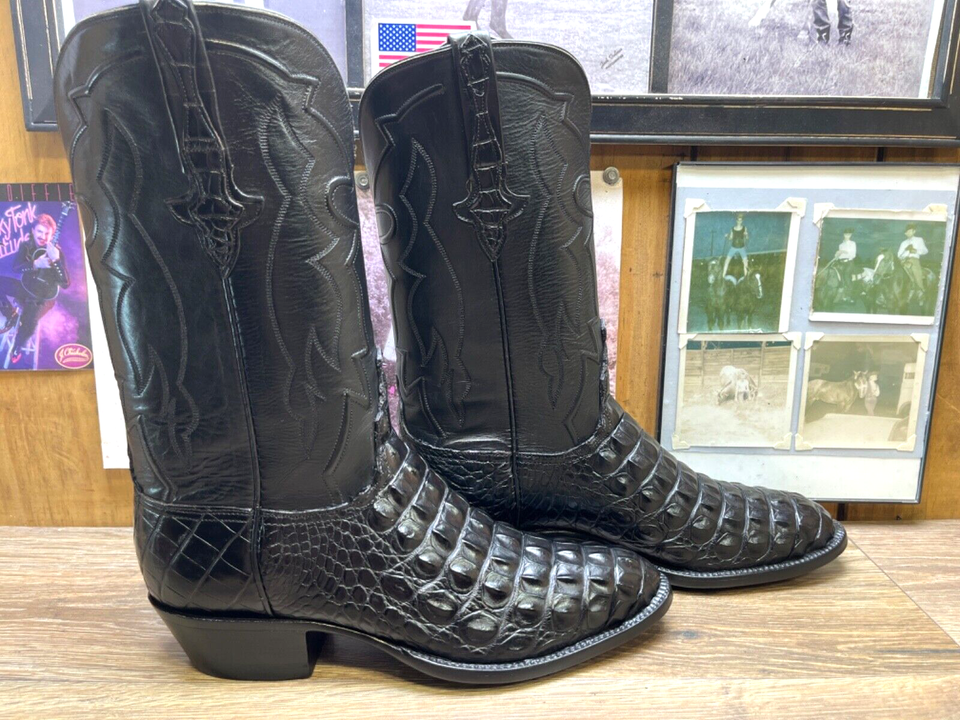 LUCCHESE CLASSICS HANDMADE EXOTIC HORNBACK NILE CROCODILE 10D MENS ...