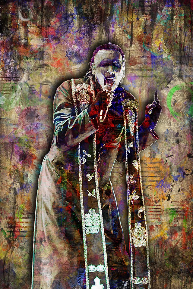 MARILYN MANSON Tribute 27x40in Poster, Marilyn Manson Music Art Free ...